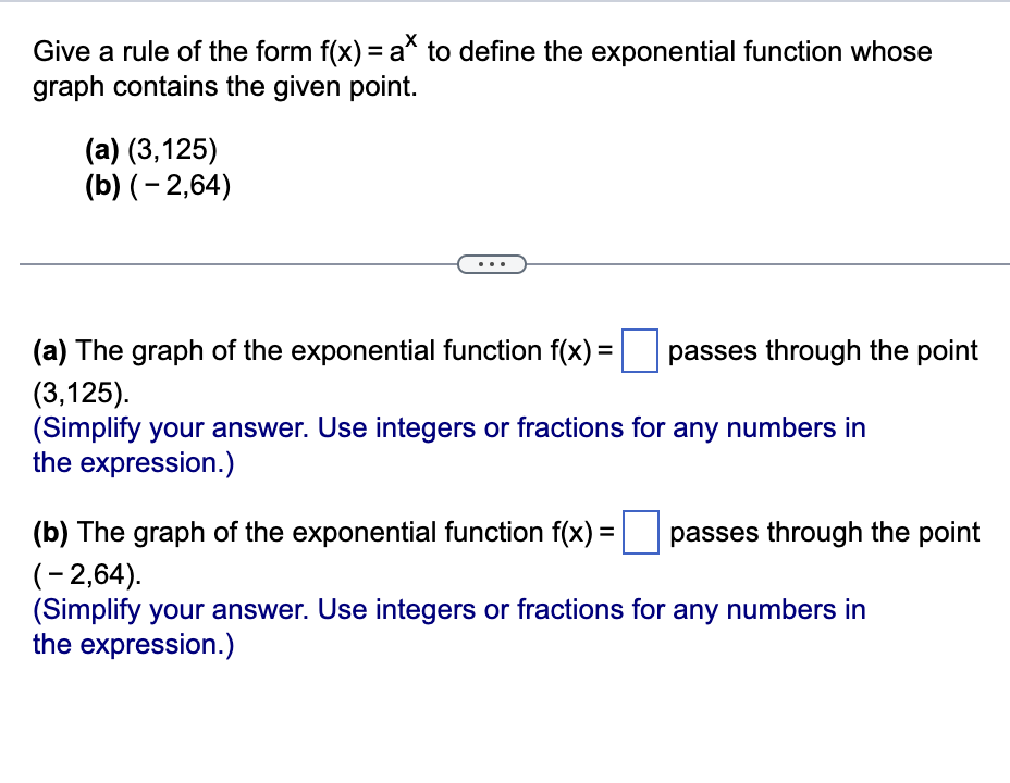 Solved Give a rule of the form f(x)=ax ﻿to define the | Chegg.com