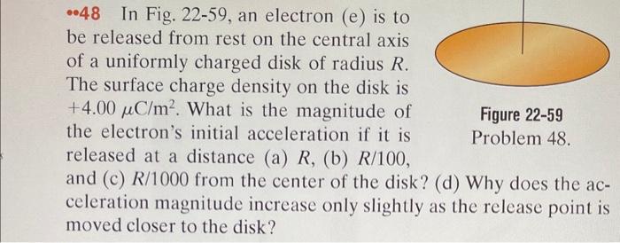 Solved ∙48 In Fig 22 59 An Electron E Is To Be Released