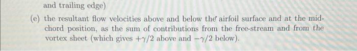 Solved and trailing edge) (e) the resultant flow velocities | Chegg.com