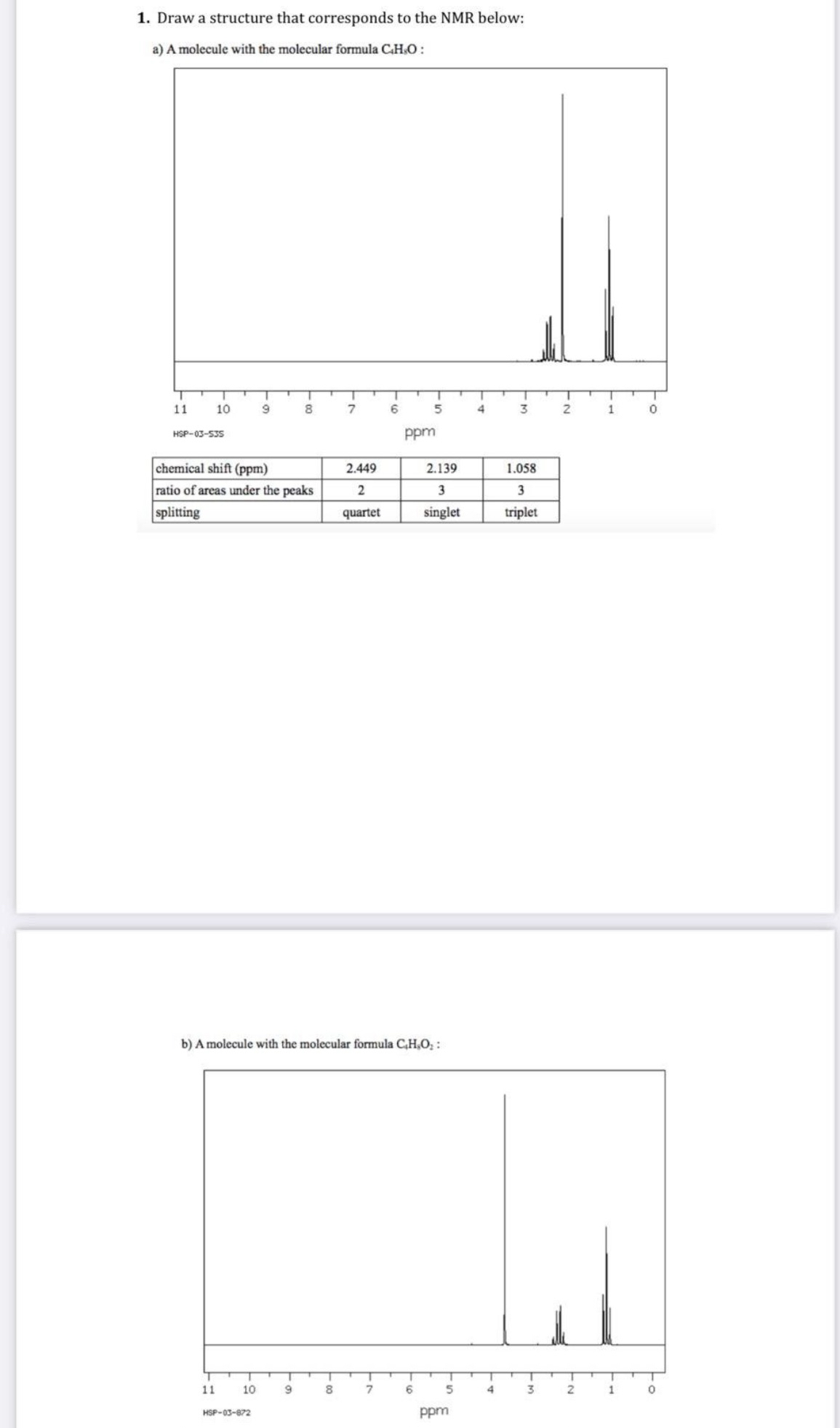 Solved Draw a structure that corresponds to the NMR | Chegg.com