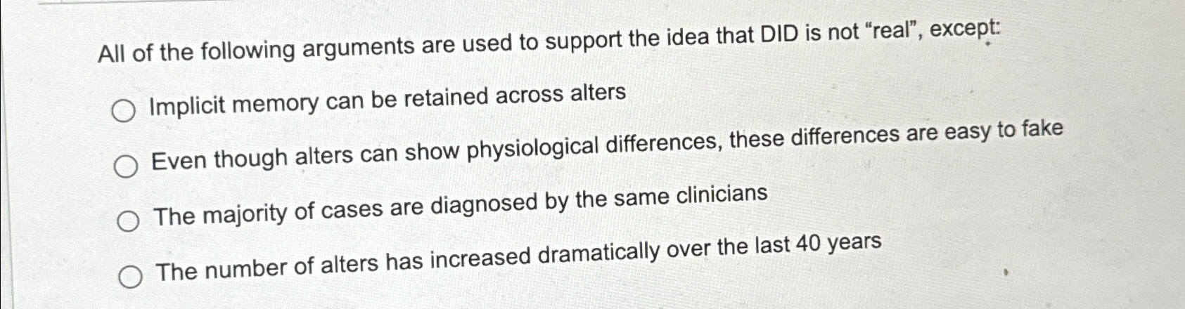 Solved All of the following arguments are used to support | Chegg.com
