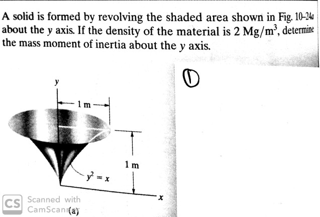 Solved Mass Moi Ix = ? Ans! Ix = 3.1 Praha -X cs Scanned | Chegg.com