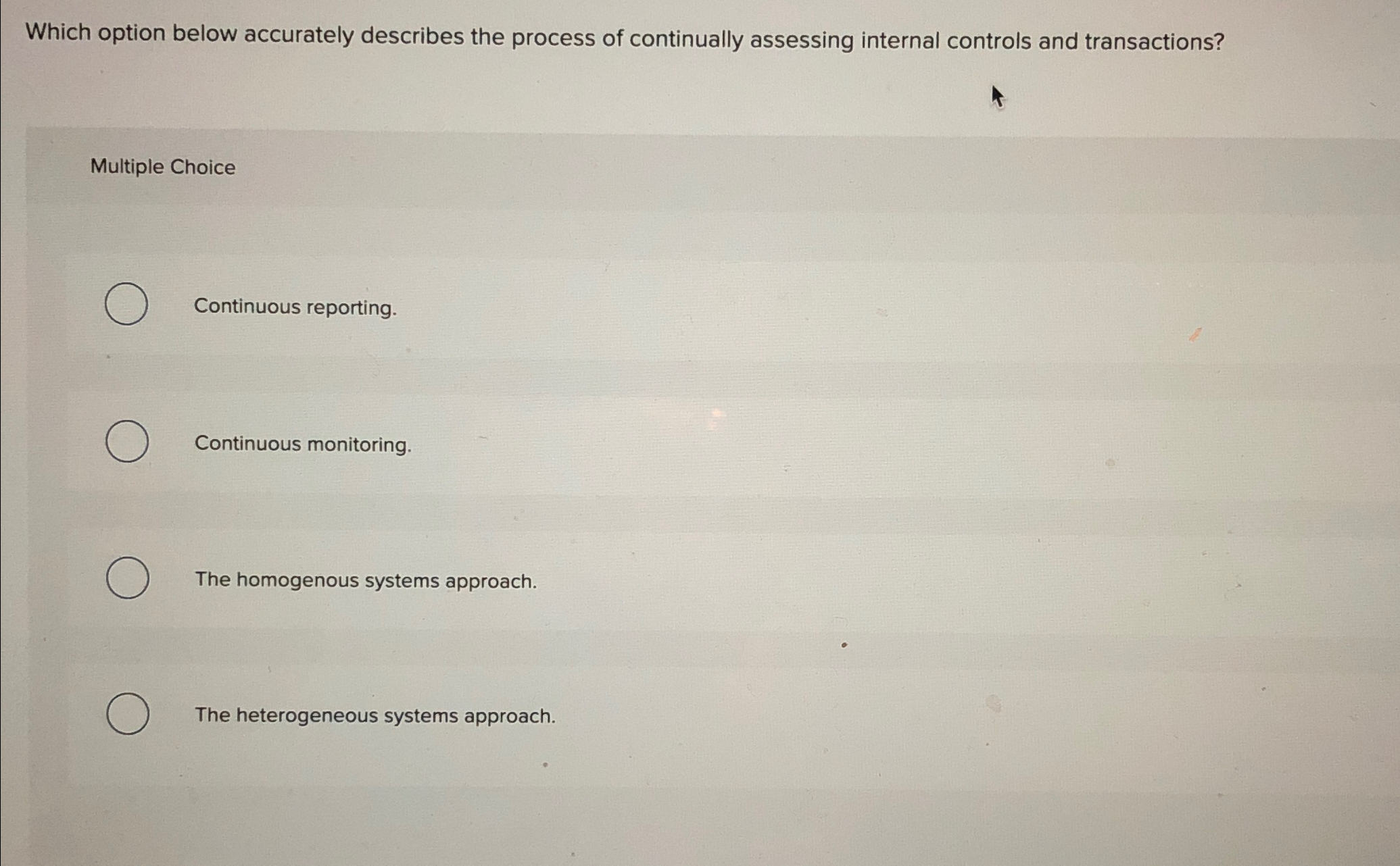 Solved Which option below accurately describes the process | Chegg.com