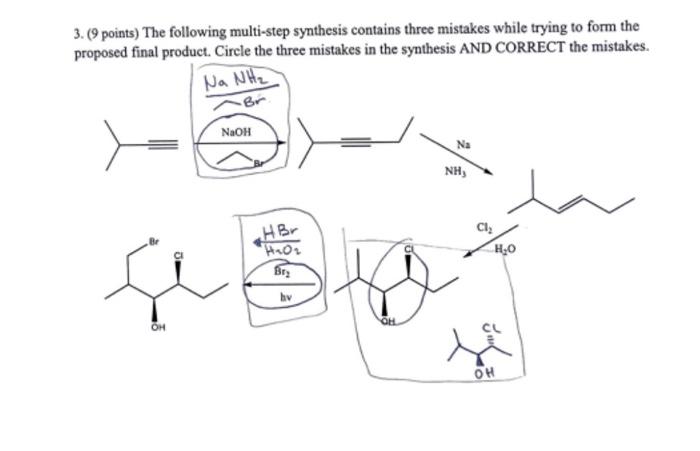 Solved 3. ( 9 points) The following multi-step synthesis | Chegg.com