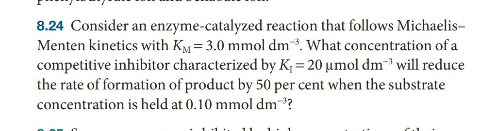 Solved 8.24 Consider an enzyme-catalyzed reaction that | Chegg.com