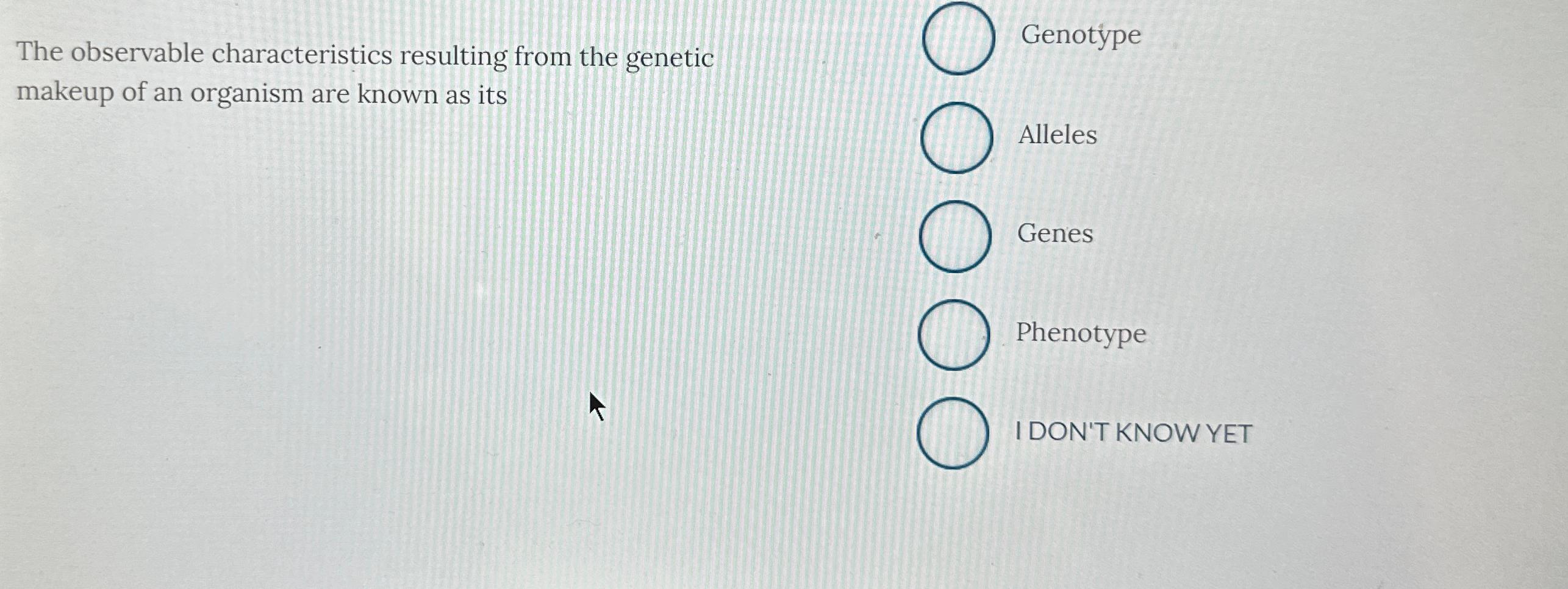Solved The observable characteristics resulting from the | Chegg.com