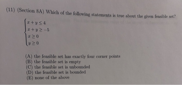 Solved (11) (Section 8A) Which of the following statements | Chegg.com
