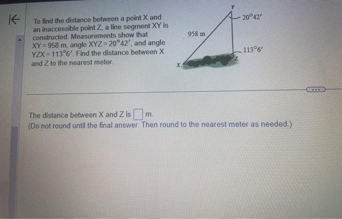 Solved To find the distance between a point X and an | Chegg.com