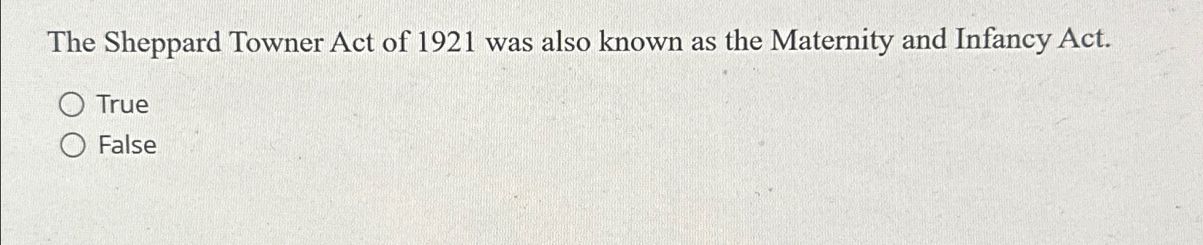Solved The Sheppard Towner Act of 1921 ﻿was also known as | Chegg.com