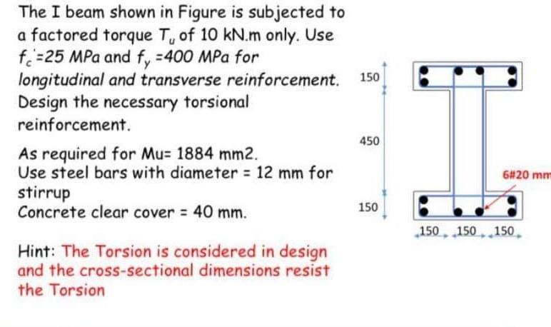 Solved The I beam shown in Figure is subjected to a factored | Chegg.com