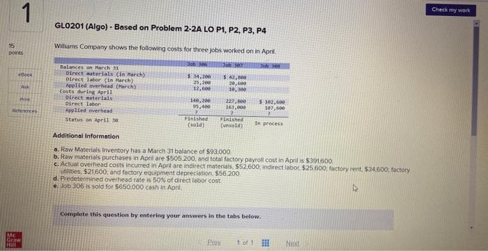 GL0201 (Algo) - Based on Problem 2-2A LO P1, P2, P3, | Chegg.com