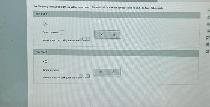 Solved Give the group number and general valence electron | Chegg.com