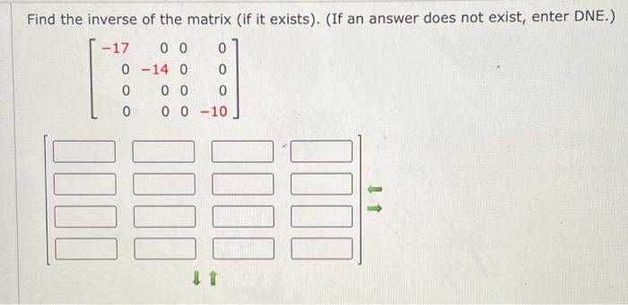 Solved Find the inverse of the matrix (if it exists). (If an | Chegg.com