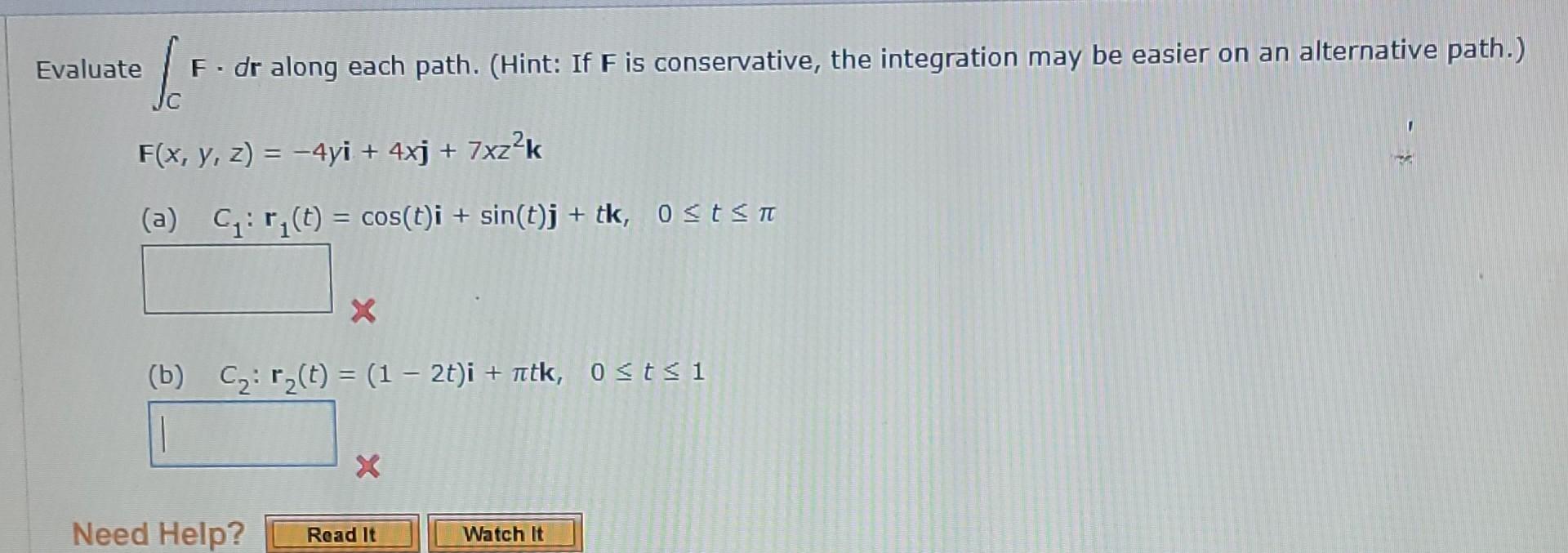 Solved Evaluate bu F. dr along each path. (Hint: If F is | Chegg.com