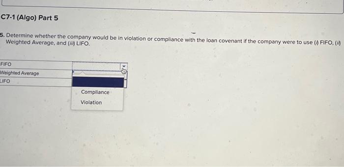 Required information C7-1 (Algo) Computing and | Chegg.com
