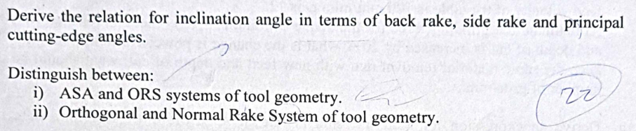 Solved Derive the relation for inclination angle in terms of | Chegg.com