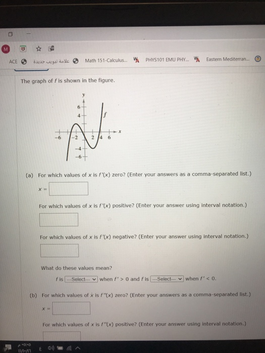 Solved M ACE علامة تبويب جديدة Math 151-Calculus. PHYS101 | Chegg.com
