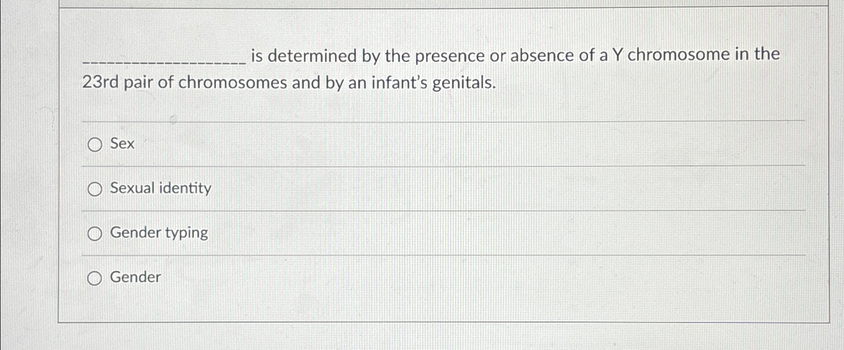 Solved q, ﻿is determined by the presence or absence of a Y | Chegg.com