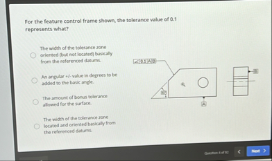 Solved For the feature control frame shown, the tolerance | Chegg.com