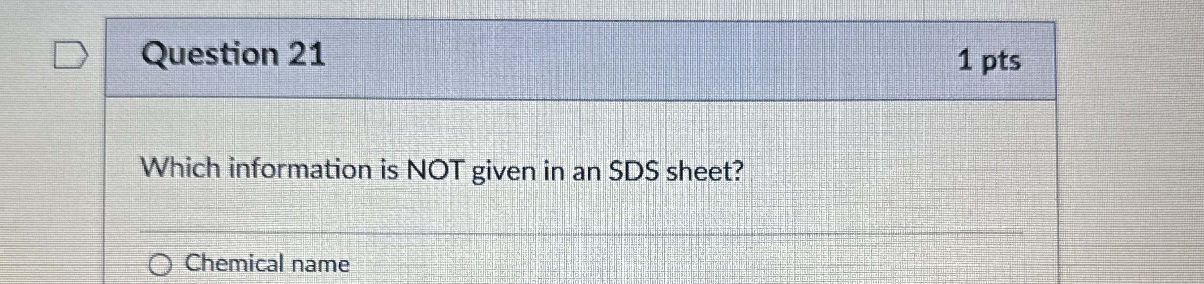 Solved Question 211 ﻿ptsWhich information is NOT given in an | Chegg.com