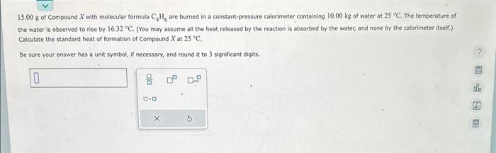 Solved 15.00 g of Compound X with molecular formula C4H6 are | Chegg.com