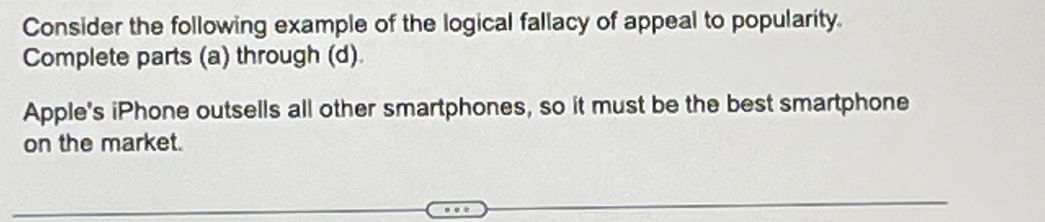 Solved Consider the following example of the logical fallacy | Chegg.com