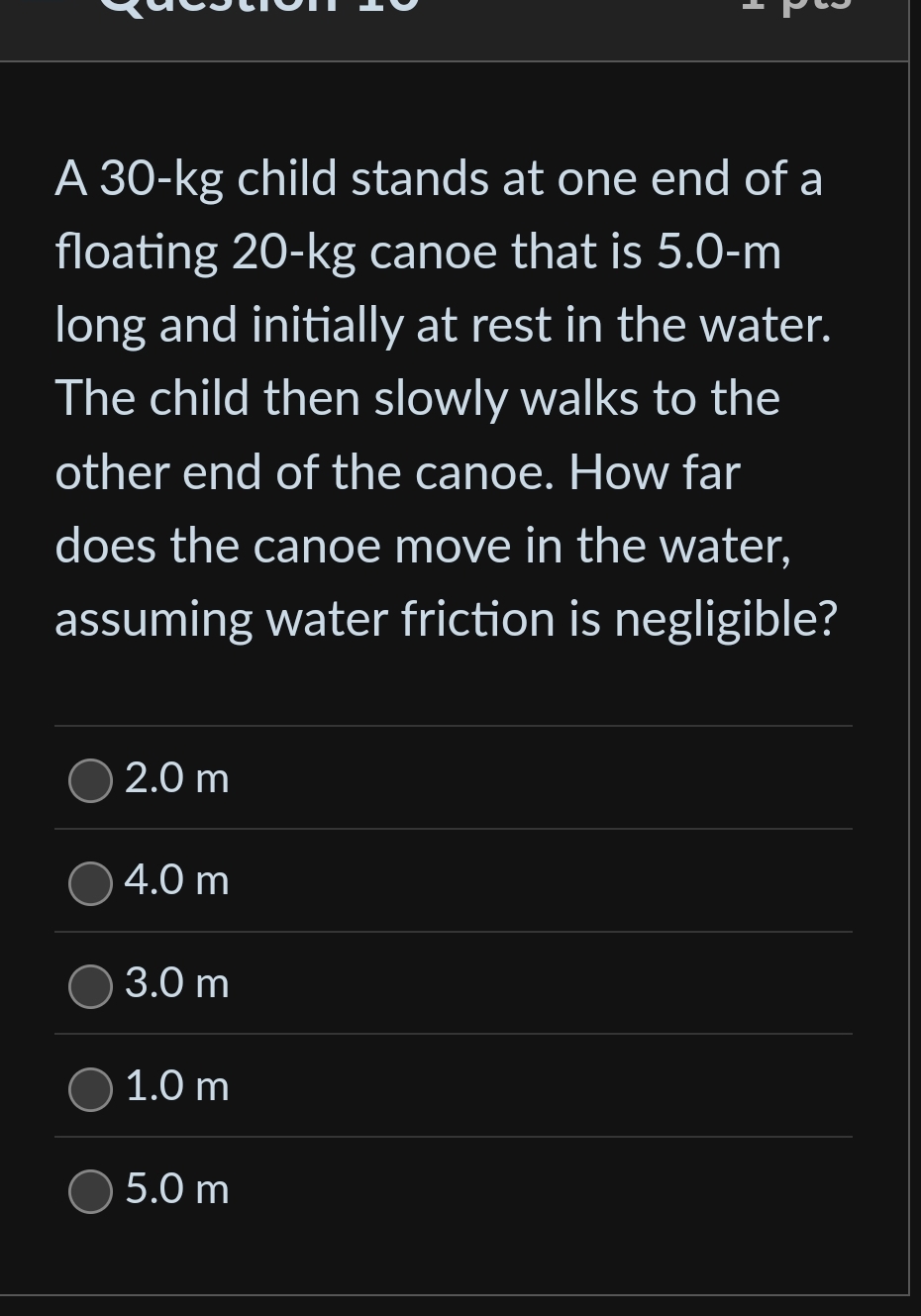 Solved A 30-kg child stands at one end of a floating 20-kg | Chegg.com