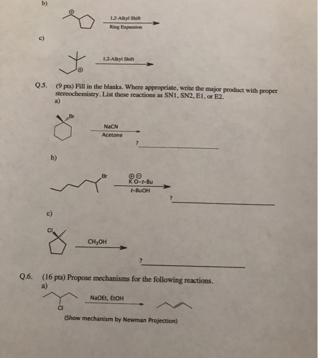 Solved 1.2-Alkyl Shift Ring Expansion 1,2-Alkyl Shift Q5. (9 | Chegg.com