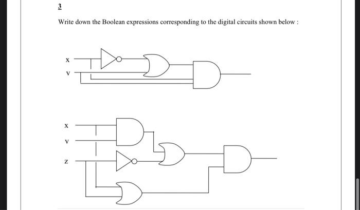 Solved 3 3 Write down the Boolean expressions corresponding | Chegg.com