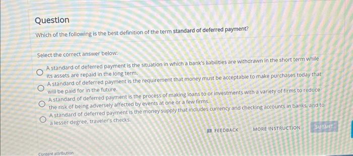 Solved Which of the following is the best definition of the | Chegg.com