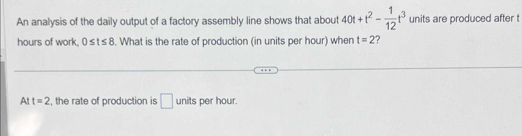 Solved An analysis of the daily output of a factory assembly | Chegg.com