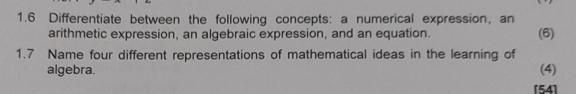 1.6 Differentiate between the following concepts: a | Chegg.com