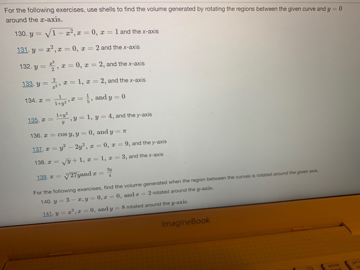 Solved For the following exercises, use shells to find the | Chegg.com