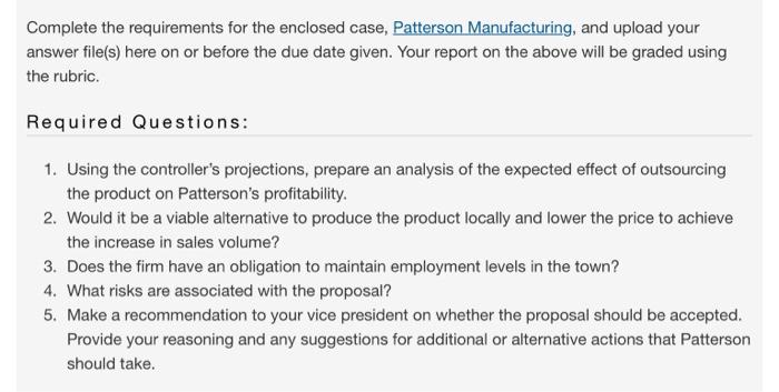 Solved Complete the requirements for the enclosed case, | Chegg.com
