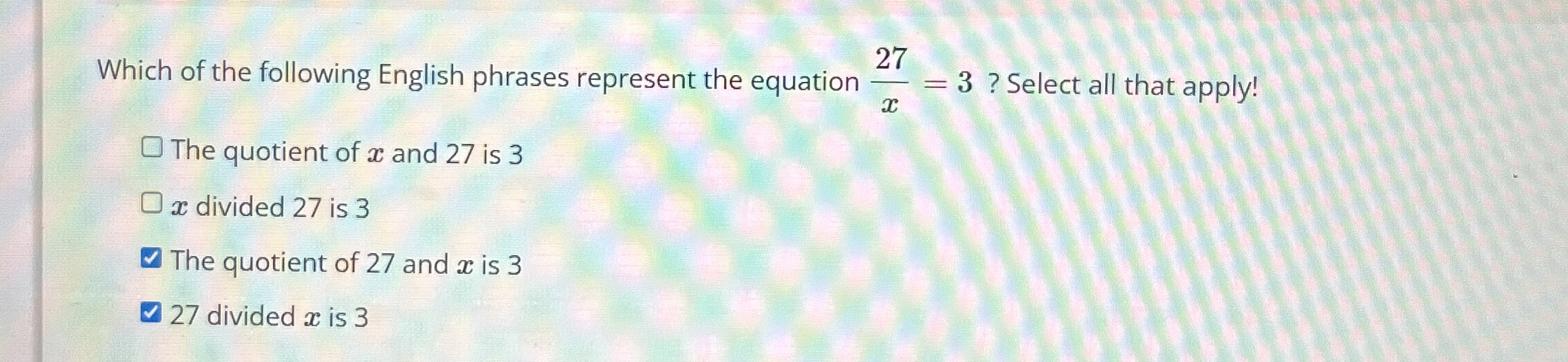 Solved Which of the following English phrases represent the | Chegg.com