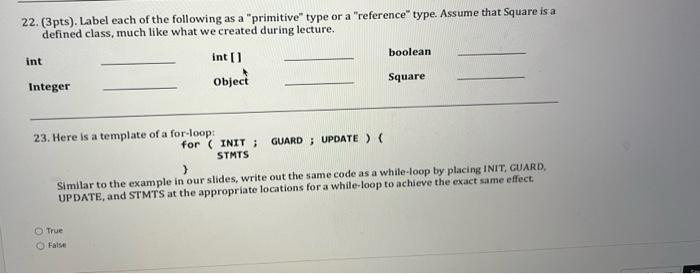 Solved 22. (3pts). Label each of the following as a | Chegg.com
