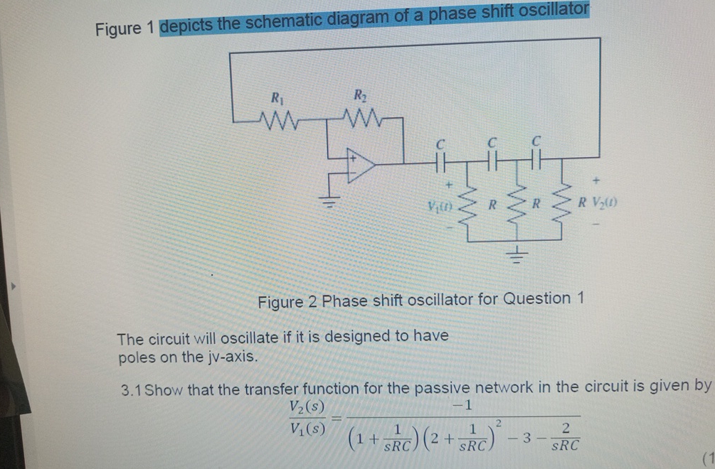 Solved Figure 1 ﻿depicts the schematic diagram of a phase | Chegg.com