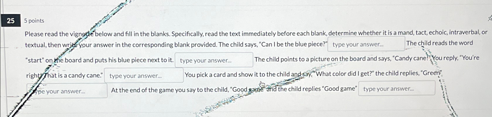 Solved 255 ﻿pointsPlease read the vignete below and fill in | Chegg.com