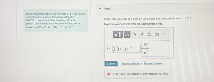 Solved Monochromatic Light Of Wavelength 544 Nm From A