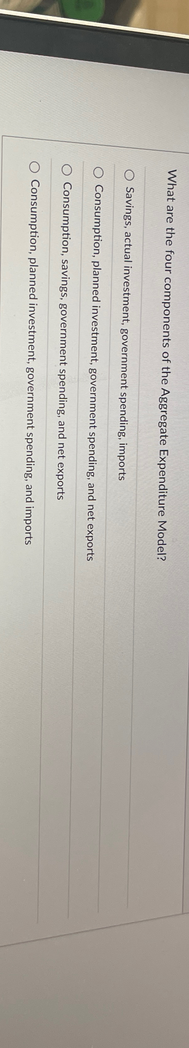 Solved What are the four components of the Aggregate | Chegg.com