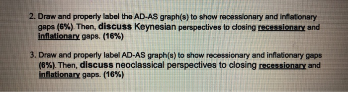 Solved 2. Draw and properly label the AD-AS graph(s) to show | Chegg.com