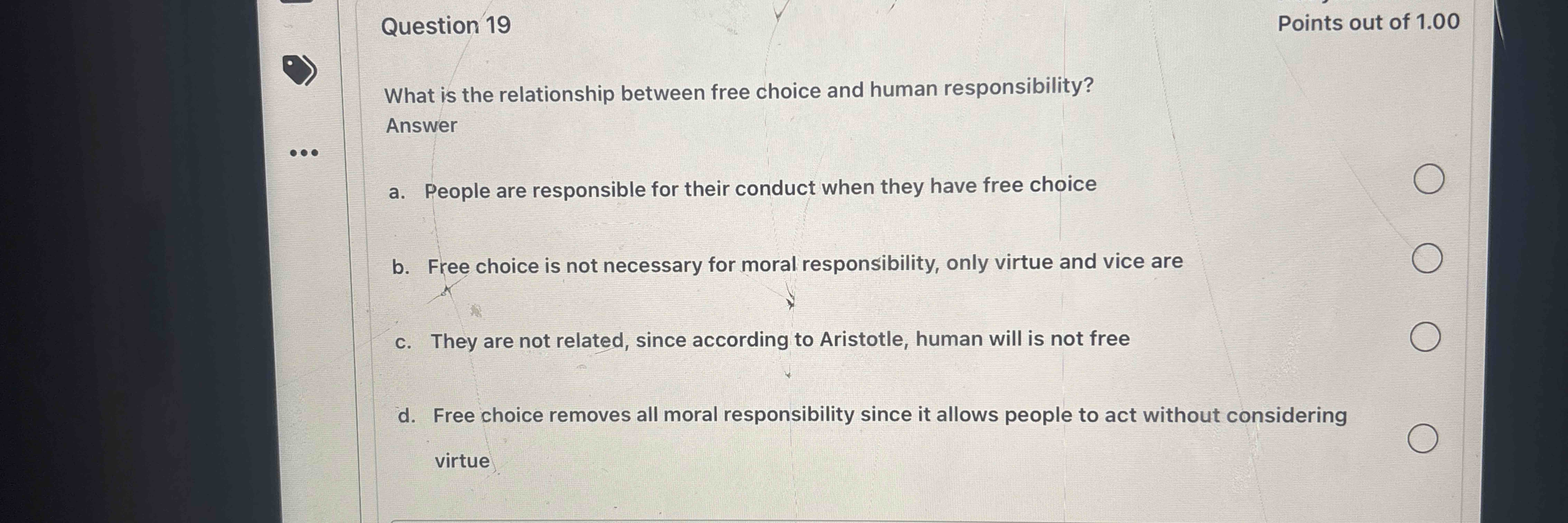 Solved Question 19What is the relationship between free | Chegg.com