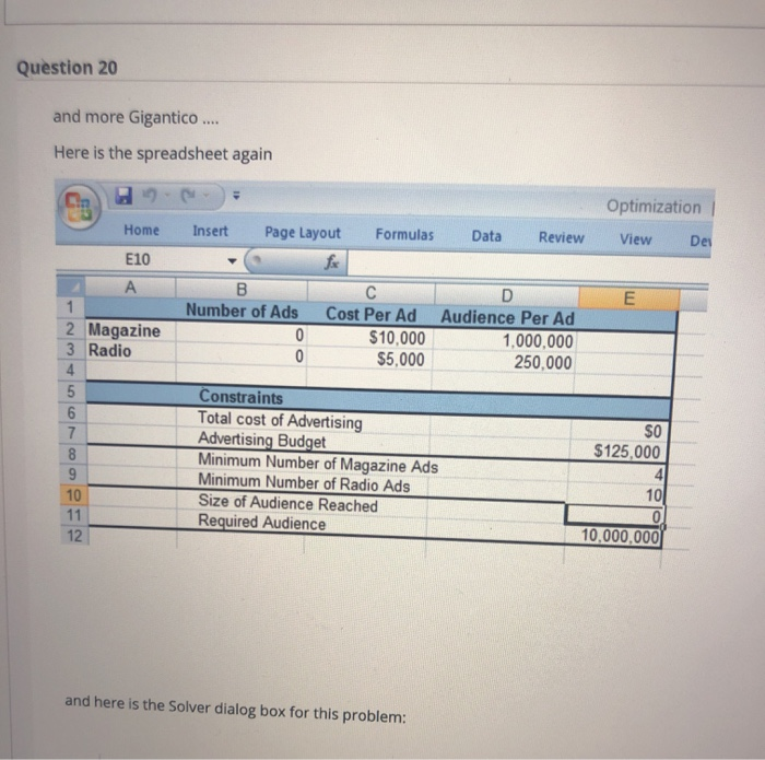 Solved Question 20 and more Gigantico .... Here is the | Chegg.com