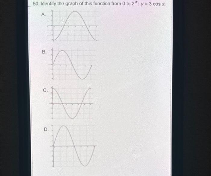 Solved 50. Identify the graph of this function from 0 to | Chegg.com