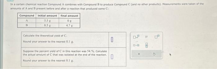 Solved In a certain chemical reaction Compound A combines | Chegg.com