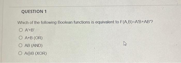 Solved Which of the following Boolean functions is | Chegg.com