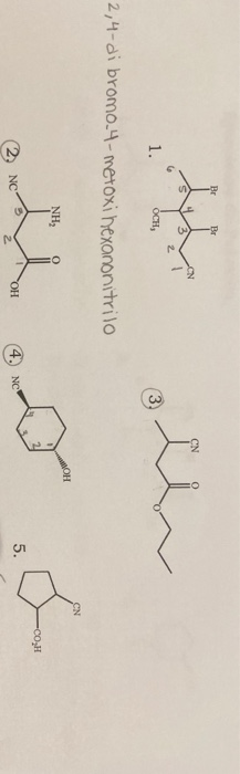 Solved Br Br CN 4 3 1. OCH 2,4-di bromo-4-metoxi | Chegg.com