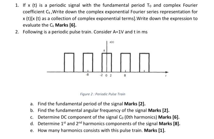 Solved 1. If x (t) is a periodic signal with the fundamental | Chegg.com