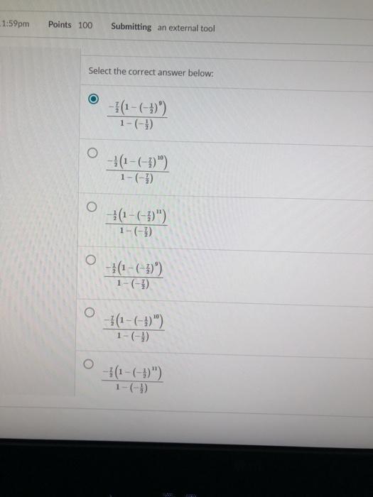 Solved 100 Submitting an external tool Question Which of the | Chegg.com
