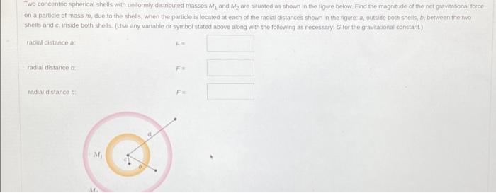 Solved Two concentric spherical shells with untormly | Chegg.com